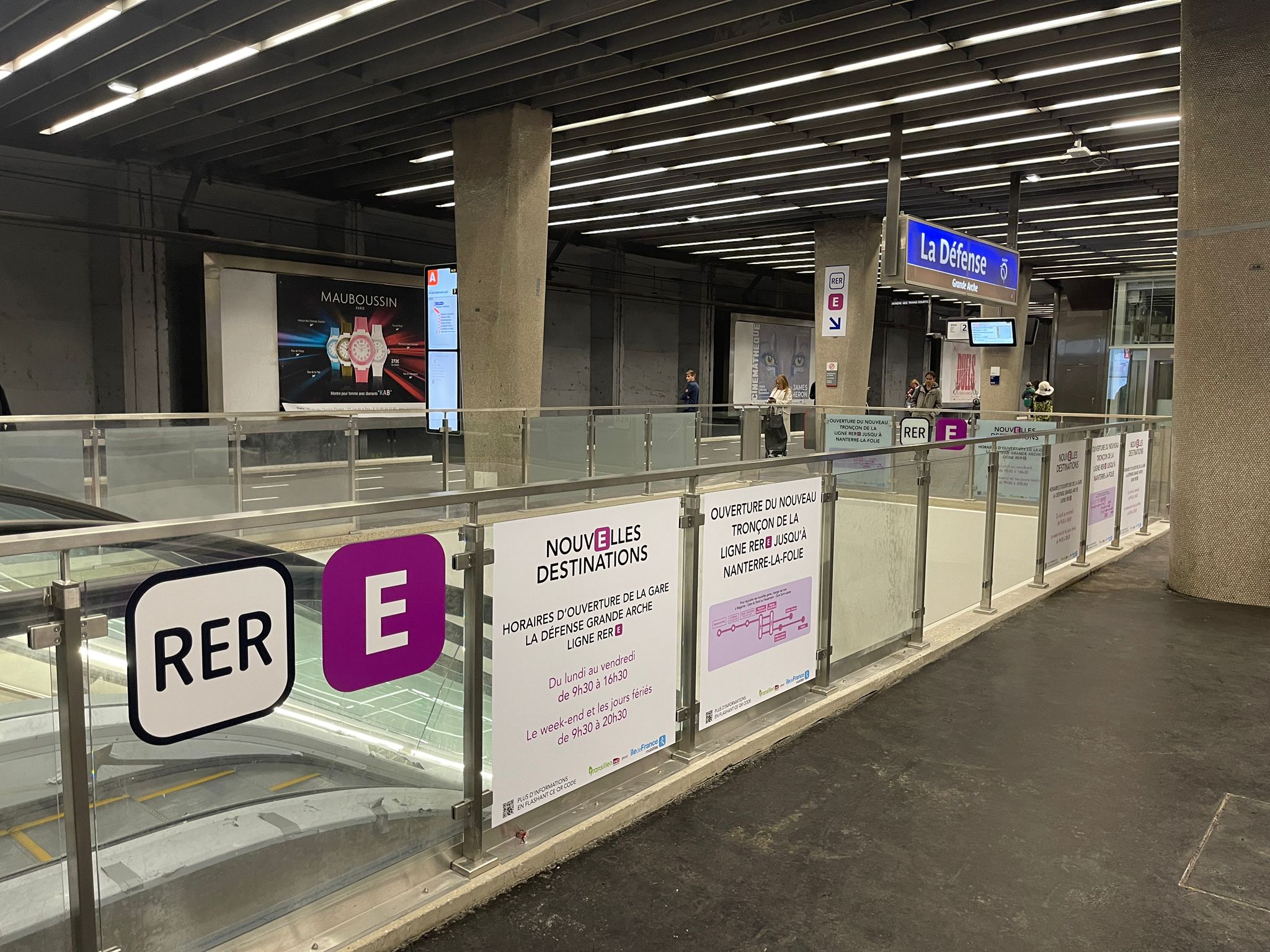 Nouveauté : Le RER E rejoint le RER A en gare de La Défense